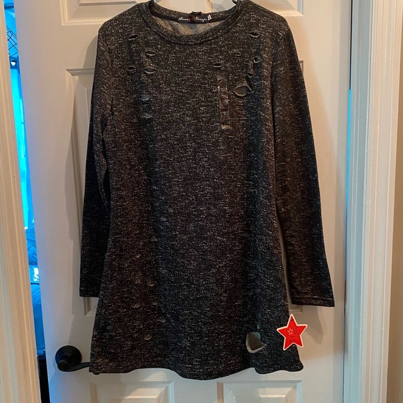 Roma Concept | Sweaters | Dark Grey Sweater With Slits | Poshmark